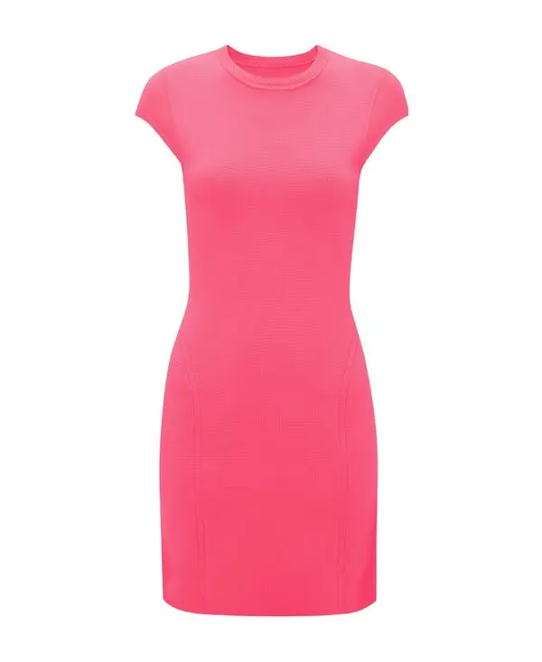 Victoria Beckham Cap Sleeved Knitted Mini Dress - Pink