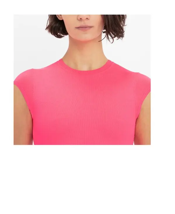 Victoria Beckham Cap Sleeved Knitted Mini Dress - Pink