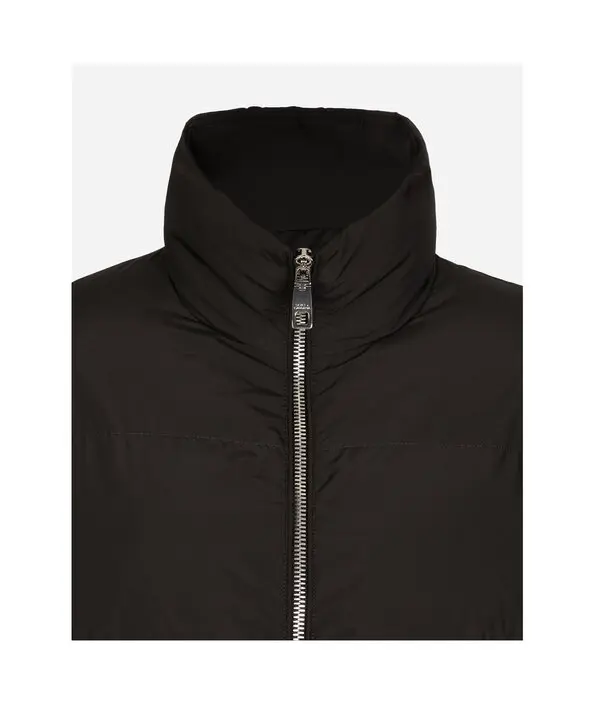 Dolce & Gabbana Cropped Down Jacket With Branded Tag