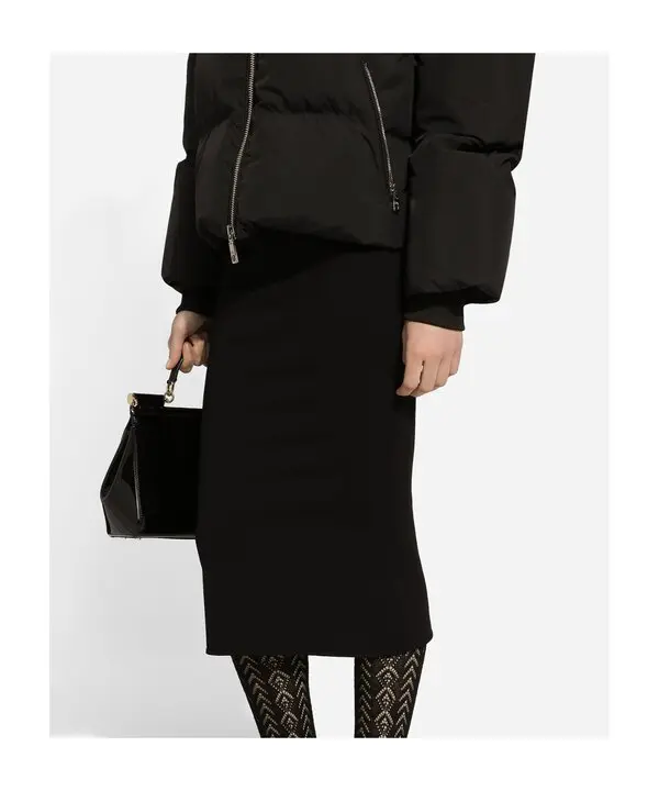 Dolce & Gabbana Cropped Down Jacket With Branded Tag