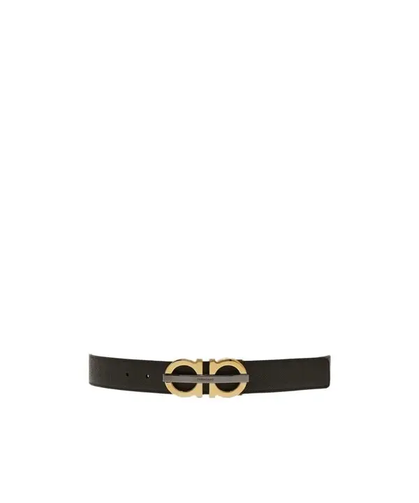 FERRAGAMO Gancini Belt - Testa Di Moro/black