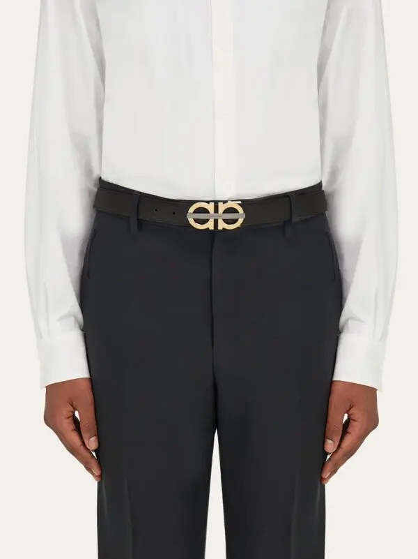 FERRAGAMO Gancini Belt - Testa Di Moro/black