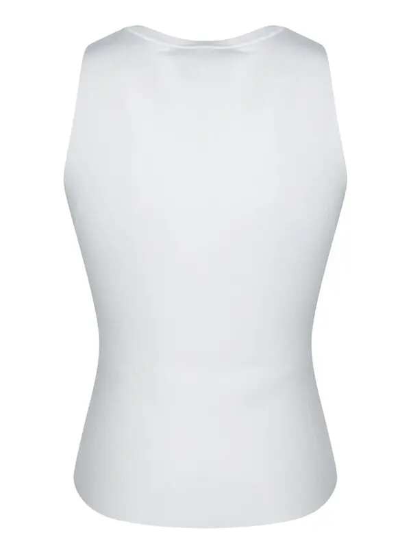 DIESEL® Ribbed Knit Sleeveless Top With Logo Plaque - No