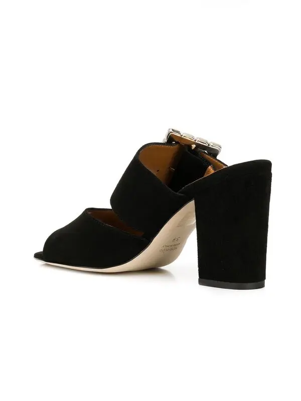 Paris Texas Embellished Crystal Buckle High Heel Mules