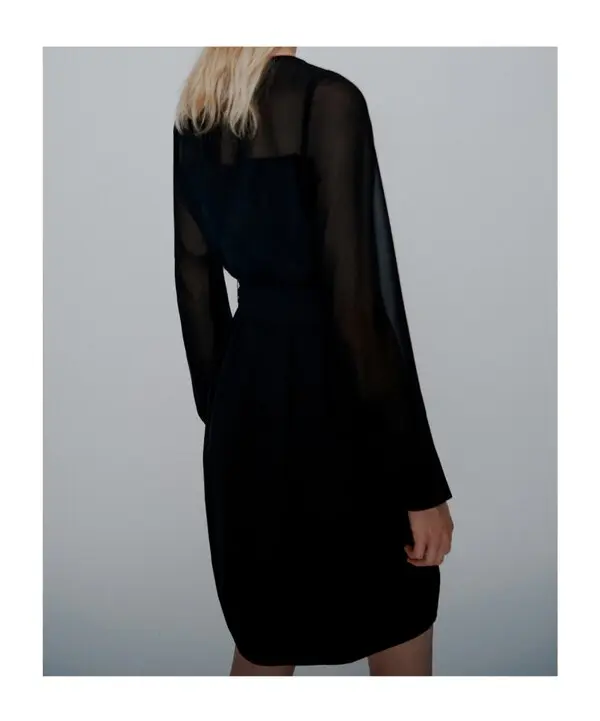 Marella Envers Satin And Georgette Belted Dress
