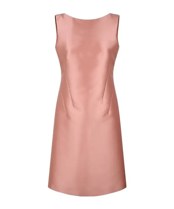 Alberta Ferretti Satin Sleeveless Midi Dress