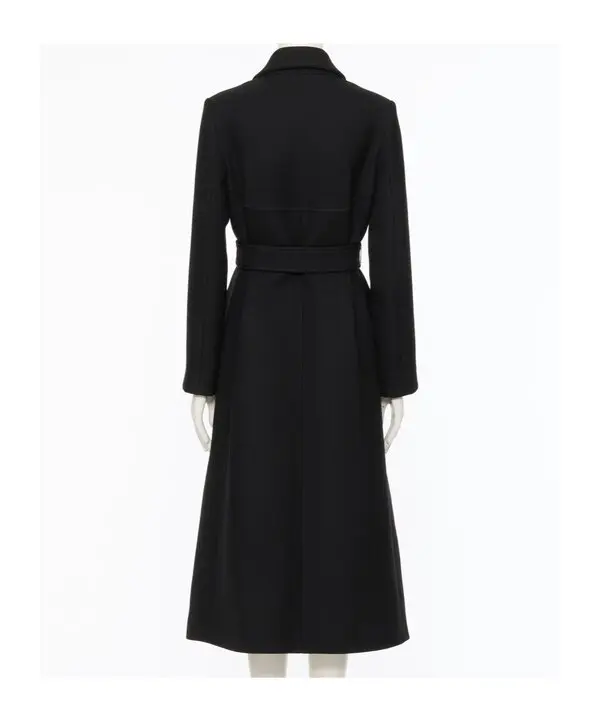 Valentino Garavani Belted Long Sleeve Coat With Notched Lapel And Multiple Pockets