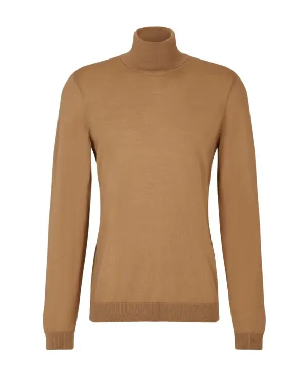 Hugo Boss Roll-neck Knitted Jumper - Brown