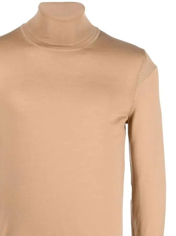 Hugo Boss Roll-neck Knitted Jumper - Brown