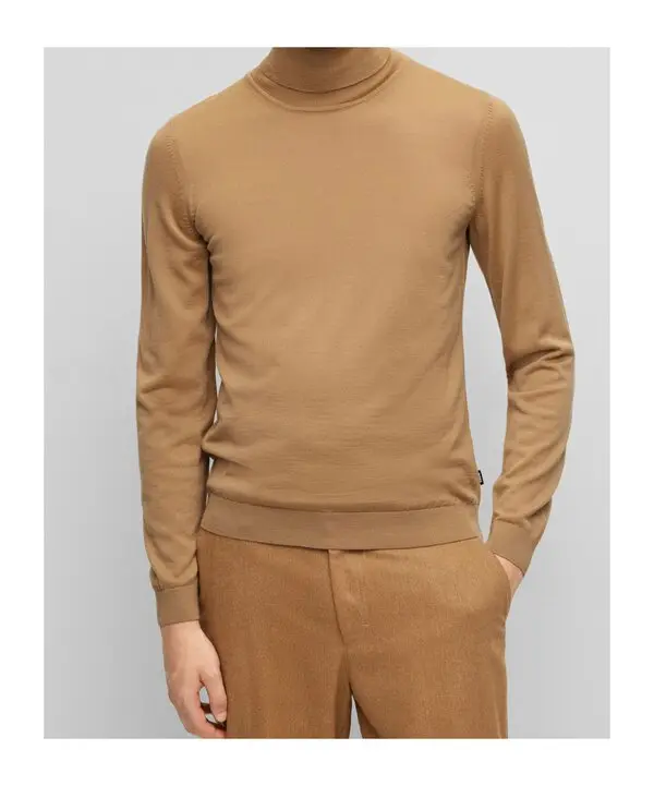 Hugo Boss Roll-neck Knitted Jumper - Brown