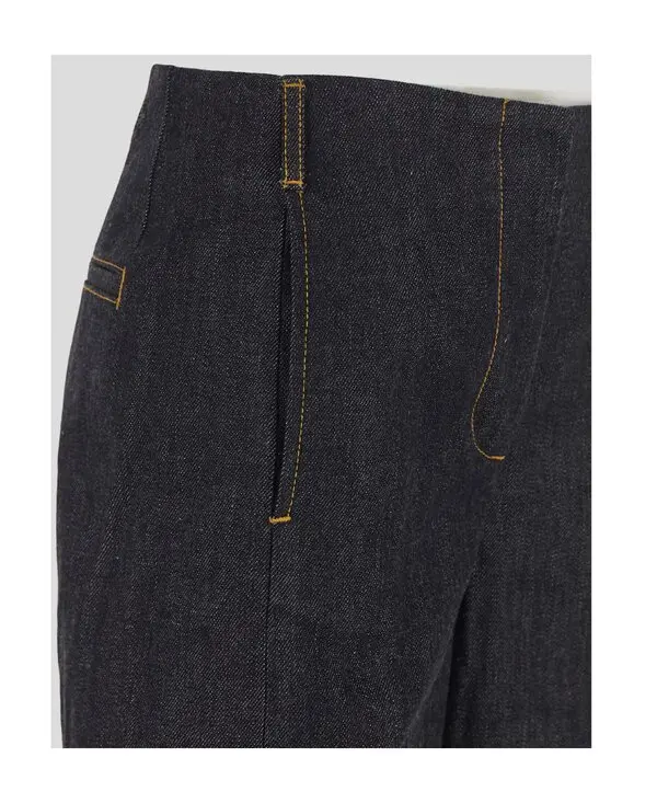 Tory Burch Princess Seam Pleated Jeans