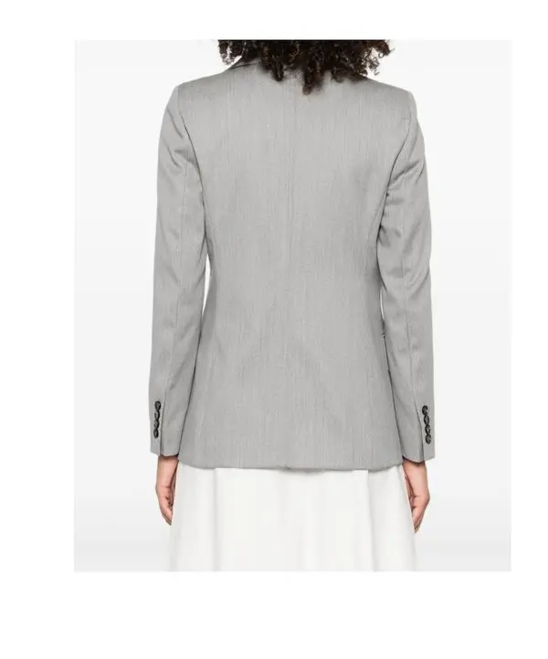 Max Mara Double-breasted Blazer With Notched Lapel - Gray