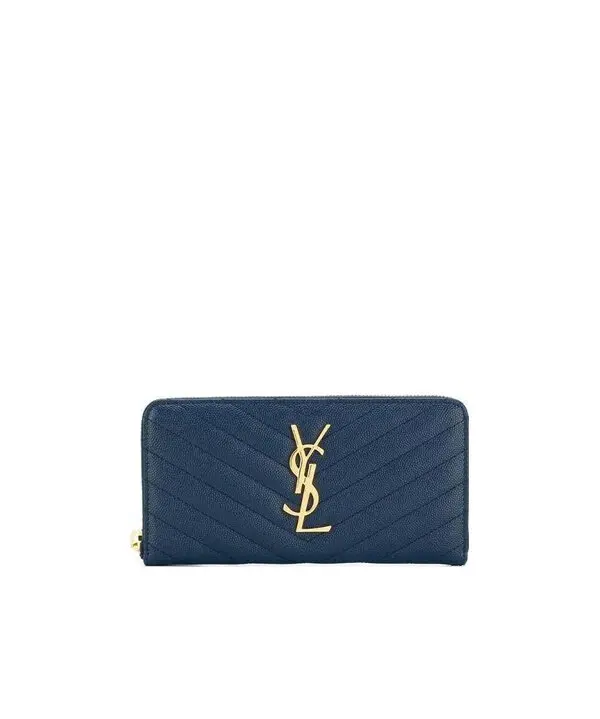 Saint Laurent Classic Logo Wallet - Blue
