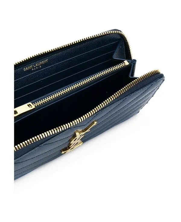 Saint Laurent Classic Logo Wallet - Blue