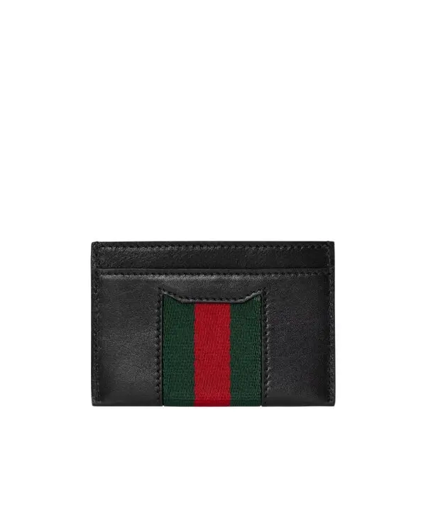 Gucci Horsebit Web Card Case - Black