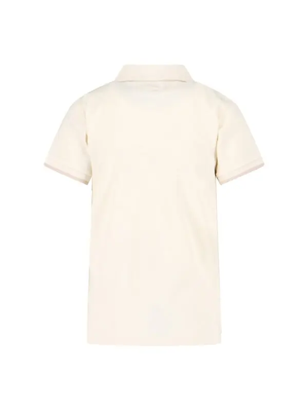 Moncler Logo Patch Short-sleeved Polo Shirt - Cream