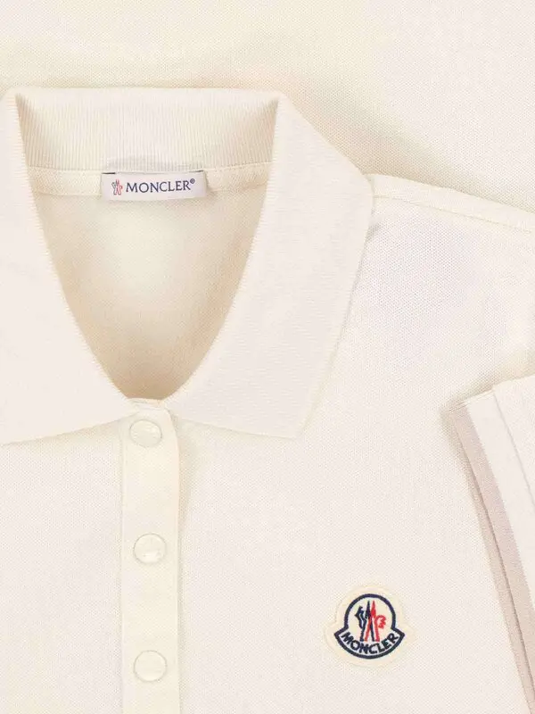 Moncler Logo Patch Short-sleeved Polo Shirt - Cream