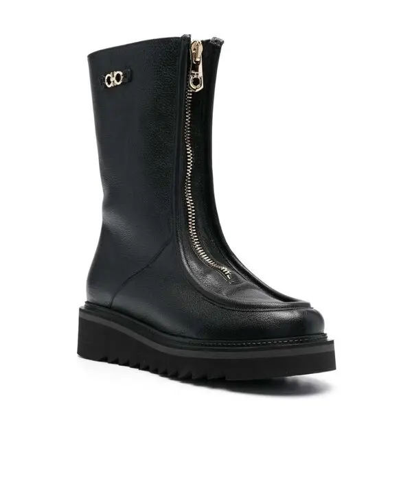 FERRAGAMO Zip-front Leather Boots
