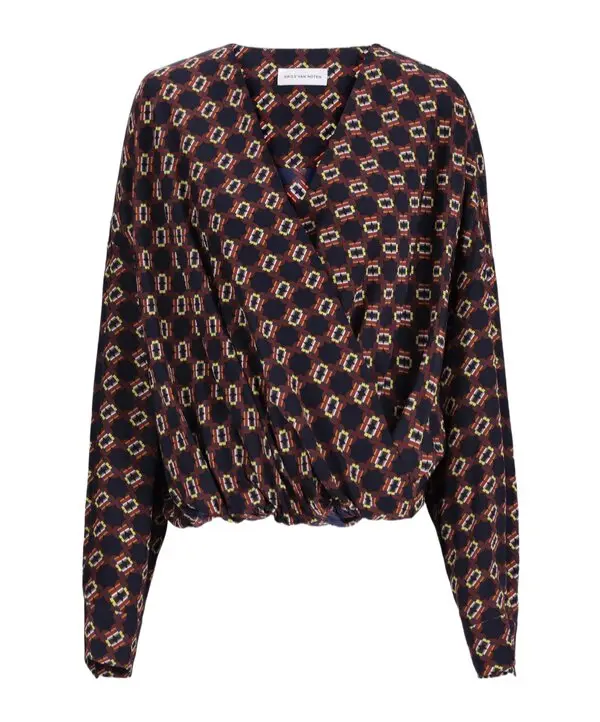 Dries Van Noten V-neck Blouse With Elastic Hem