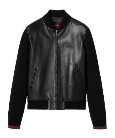 Gucci Logo Embroidered Zip-up Bomber Jacket - Black