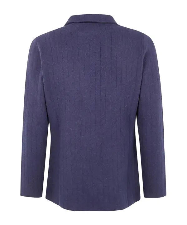 LARDINI Pinstripe Button Blazer - Blue