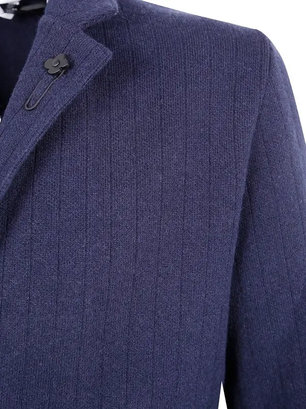 LARDINI Pinstripe Button Blazer - Blue