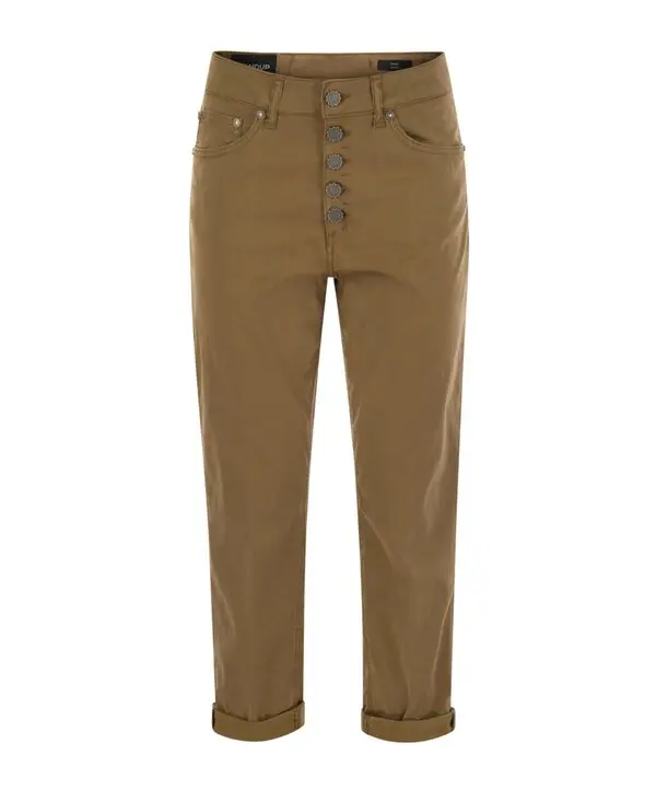 DONDUP Koons Loose Fit Jeans With Jewelled Buttons - Brown