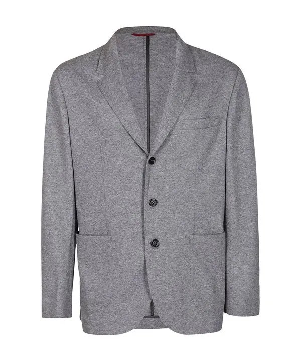 Brunello Cucinelli Single Breasted Jersey Blazer - Grey