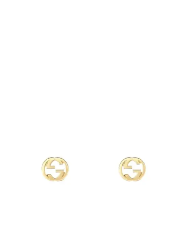 Gucci Interlocking Double G Stud Earrings - Yellow