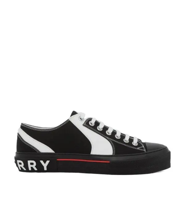 Burberry Two Tone Canvas Low Top Sneakers - Black