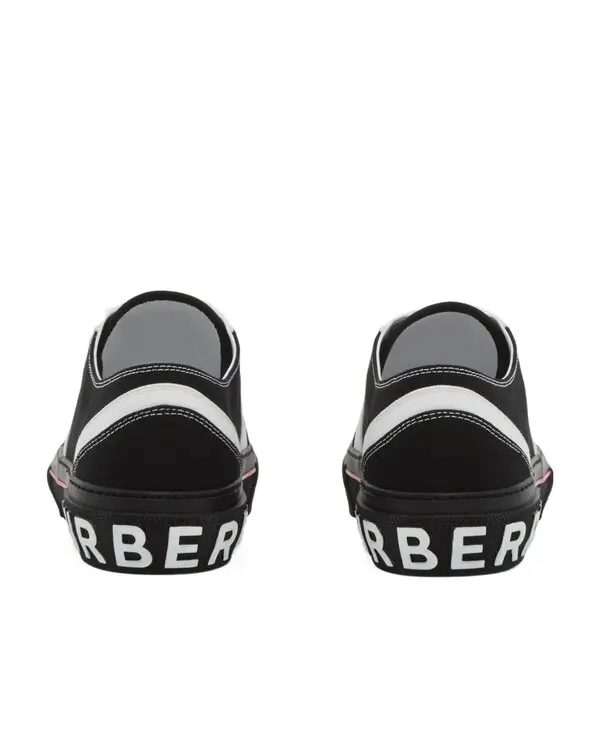 Burberry Two Tone Canvas Low Top Sneakers - Black
