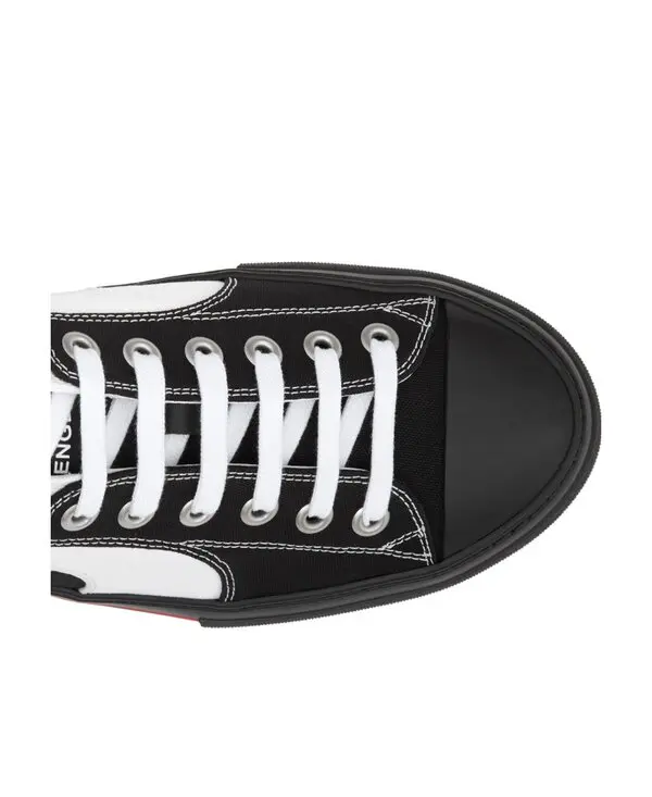 Burberry Two Tone Canvas Low Top Sneakers - Black