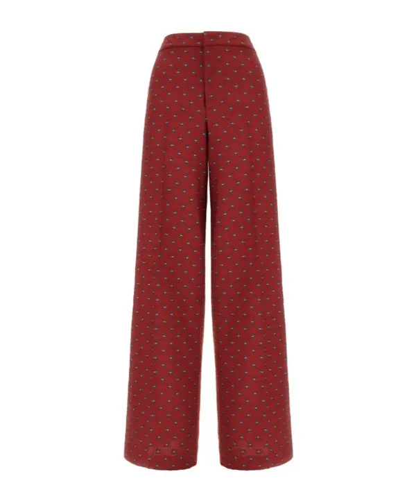 Etro Button Detail Pleated Trousers - Red