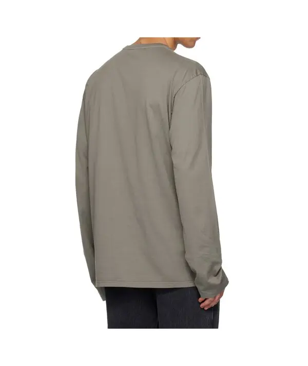 RIER Crew Neck Knitted Cotton T-shirt - Gray