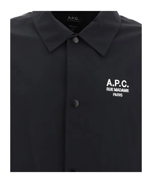 A.p.c. Regis Logo Overshirt - Black