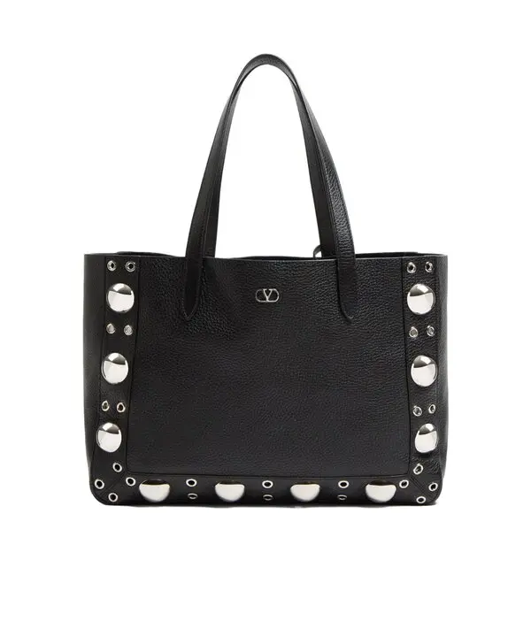 Valentino Garavani Nellcôte' Logo Plaque Shoulder Bag - Black