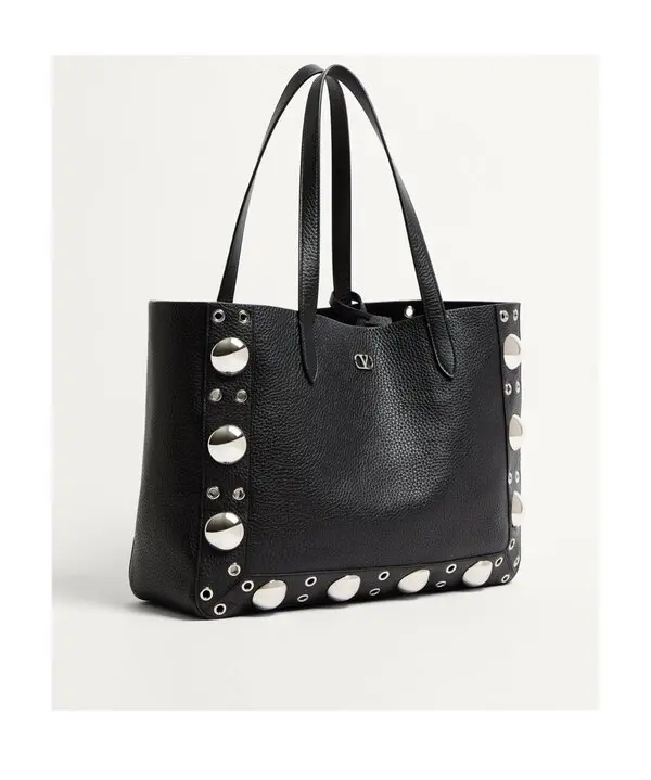 Valentino Garavani Nellcôte' Logo Plaque Shoulder Bag - Black
