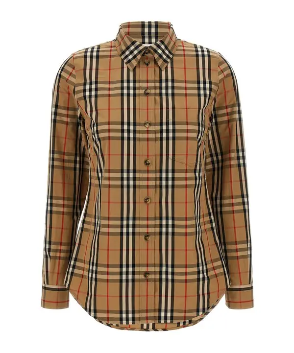 Burberry Checked Long-sleeve Shirt - Brown