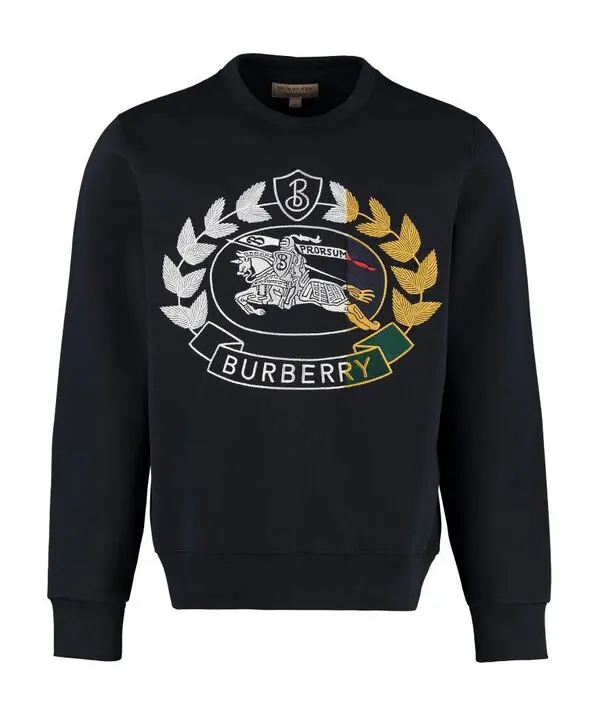 Burberry Equestrian Knight Logo Embroidered Hoodie