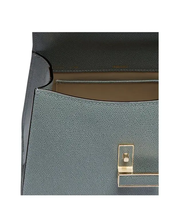 VALEXTRA Iside Foldover Mini Top Handle Bag - Gray