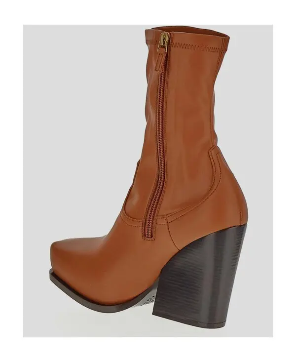 Stella McCartney Cowboy Zipped Stretched Ankle Boots - Brown
