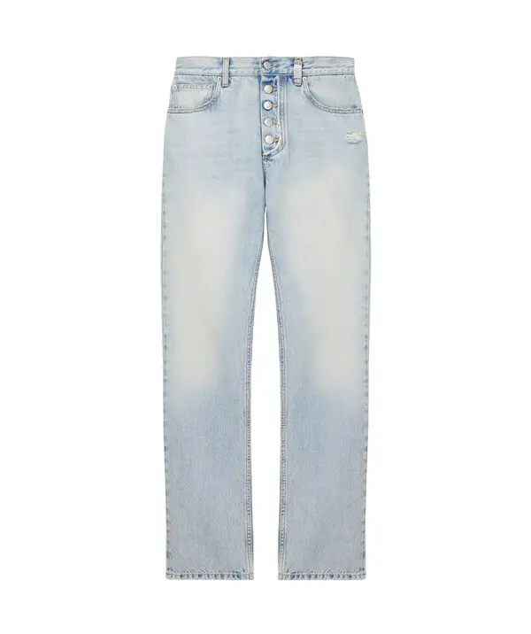 Alexander McQueen Stonewashed Slim Fit Jeans - Washed Blue