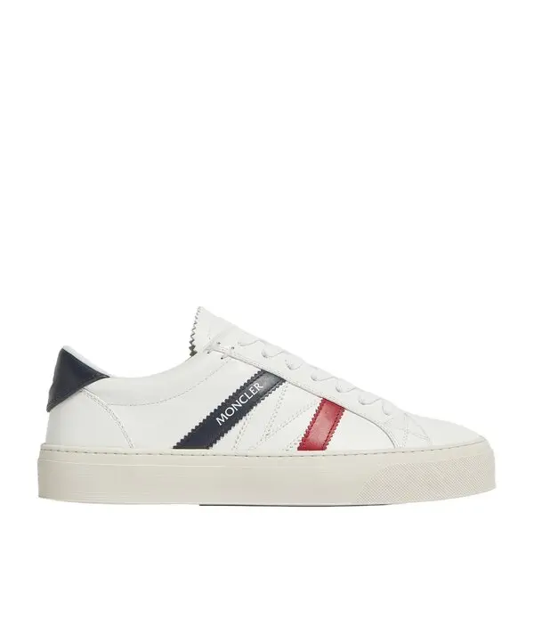 Moncler Low-top Lace-up Leather Sneakers - Optical White