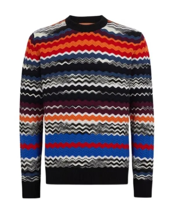 Missoni Zigzag Crewneck Knitted Jumper - Black