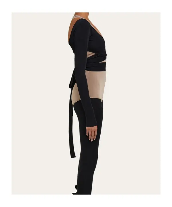 FERRAGAMO Wrap Front Long Sleeve Top