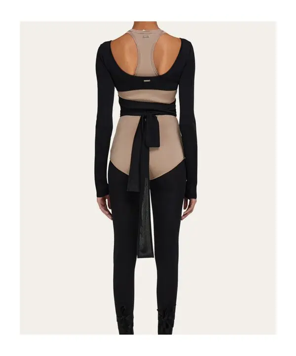 FERRAGAMO Wrap Front Long Sleeve Top