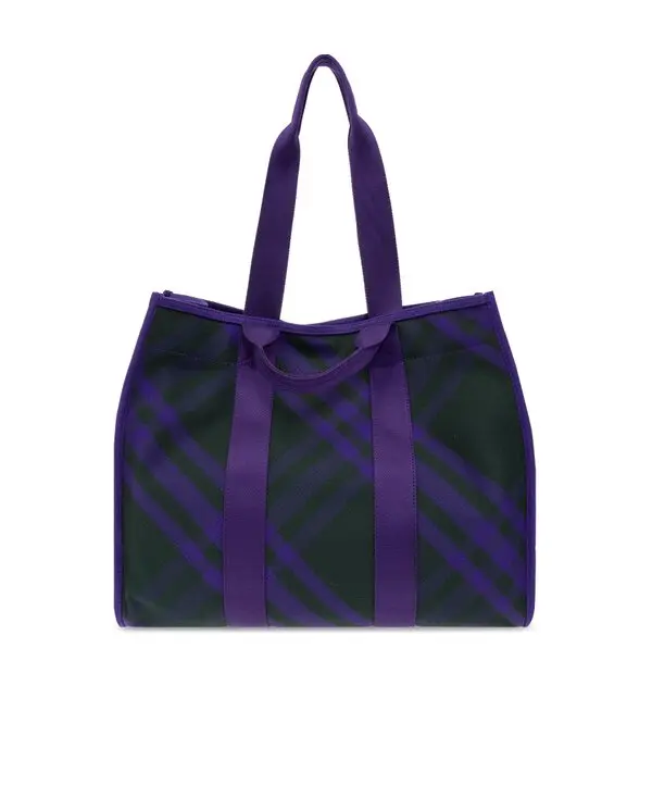 Burberry Check Pattern Tote Bag - Blue