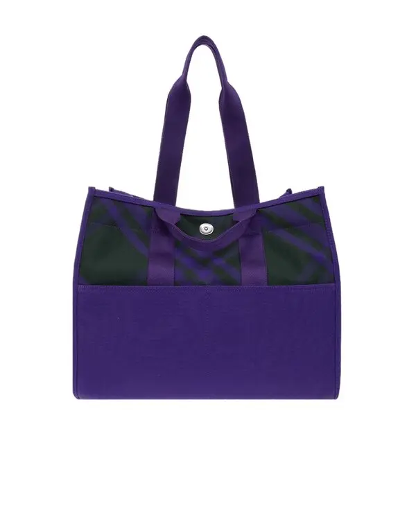 Burberry Check Pattern Tote Bag - Blue