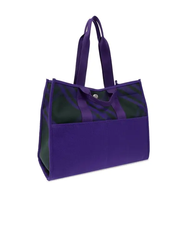 Burberry Check Pattern Tote Bag - Blue