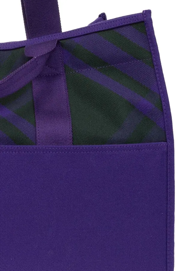 Burberry Check Pattern Tote Bag - Blue